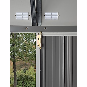 Arrow 10' x 8' EZEE Shed Charcoal with Cream Trim Extra High Gable Steel Storage Shed