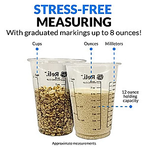 (120 Pcs - Bulk Value) Reli. 8 oz Paint Mixing Cup/Resin Mixing Cups | Disposable Measuring Cups | Clear Plastic Mixing Cups for Paint, Epoxy Resin, Pigments | Multipurpose Self Mixing Cup/Epoxy Cup