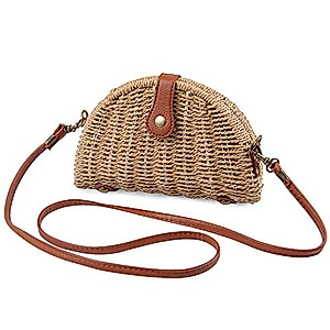KUANG! Womens Straw Crossbody Bag Handbag Shoulder Clutch Messenger Handbags Beach Straw Purse for Ladies