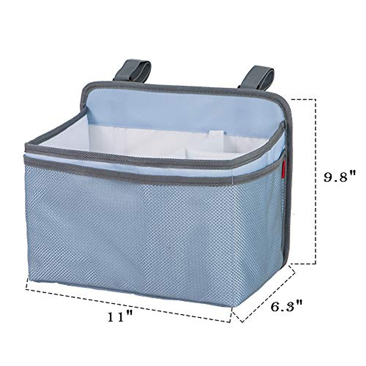 Baby Diaper Caddy Bag Stacker Organize - Nursery Storage Bin for Diapers, Wipes & Toys - Protable Diaper Organizer fo Crib Wall (Blue)