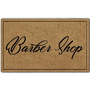 MsMr Funny Door Mat Entrance Floor Mat Barber Shop Non-Slip Doormat Welcome Mat 30 inch by 18 inch Machine Washable Non-Woven Fabric