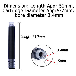 ROAD TENG Fountain Pen Ink Cartridges Red Color, Set of 20 Refill Ink Cartridges, 3.4 mm Bore Diameter Pens Ink Converter