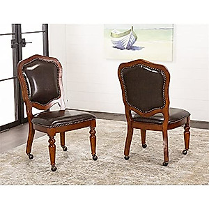 BOWERY HILL 18" Wood Dining Chairs in Brown Cherry (Set of 2)