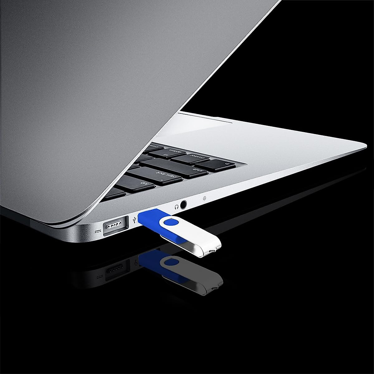 EASTBULL 2GB Flash Drive 100 Bulk USB 2.0 Fast Speed Flash Drives Pack Swivel USB Drives Pack (Blue)