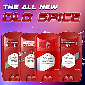 Spice Men's Variety Deodorant Stick, 4 Pack, Invisible Solid Deodorant Stick, Assorted Scents, Deep Sea, Restart, Ultra Defense, and Original, 1.69 Oz. Each