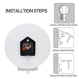 Abucaky Sea Beach Palm Trees Wall Clock Battery Operated Silent Non Ticking Round Clock Tropical Theme Wall Decor for Home, Office, School 9.8 Inch