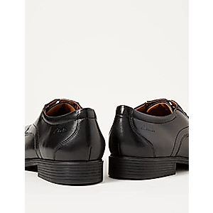 Clarks mens Whiddon Cap Oxford, Black Leather, 10.5 Wide US