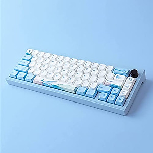 Hyekit PBT Keycaps 137 Keys Melody of The Sea Keycaps Dye-Sublimation Cute Keycaps XDA Profile for Cherry Gateron MX Switches Mechanical Keyboards