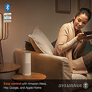 SYLVANIA SMART+ Bluetooth Soft White A19 LED Bulb, Compatible with Alexa, Apple HomeKit and Google Assistant, 1 pack