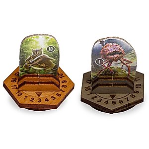 SMONEX Wooden Health Tracker 24 Pcs - Compatible with EU and US Gloomhaven Board Game and Frosthaven Board Game - Monster Stands Accessories