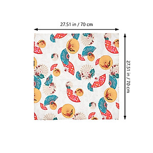 LOGOFUN Bento Wrapping Cloth Furoshiki Wrapping Cloth Handkerchief Japanese Style Bento Lunch Bandana Cover (70x70cm-Yellow)