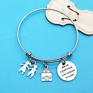 Xiahuyu Principal Gifts School Principal Bracelet Behind a Great School is an Awesome Principal Bracelet Principal Appreciation Gifts Christmas Birthday Retirement Gifts End of School Year Gifts