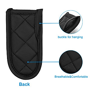 Evoio Cast Iron Skillet Handle Covers, Pot Handle Covers Heat Resistant, Heat Resistant Pot Pan Skillet Hot Handle Holder Sleeves Mitt Cover for Kitchen, BBQ and Baking Cookware (4-Pack Black)