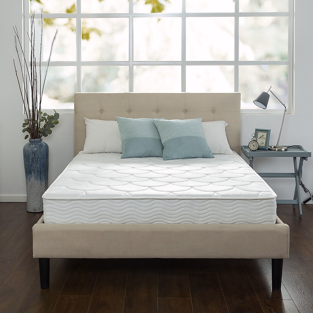 ZINUS 8 Inch Quilted Pocket Spring Mattress Bed-in-a-Box, Twin XL, White