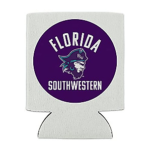 Florida Southwestern State College Buccaneers Logo Can Cooler - Drink Sleeve Hugger Collapsible Insulator - Beverage Insulated Holder