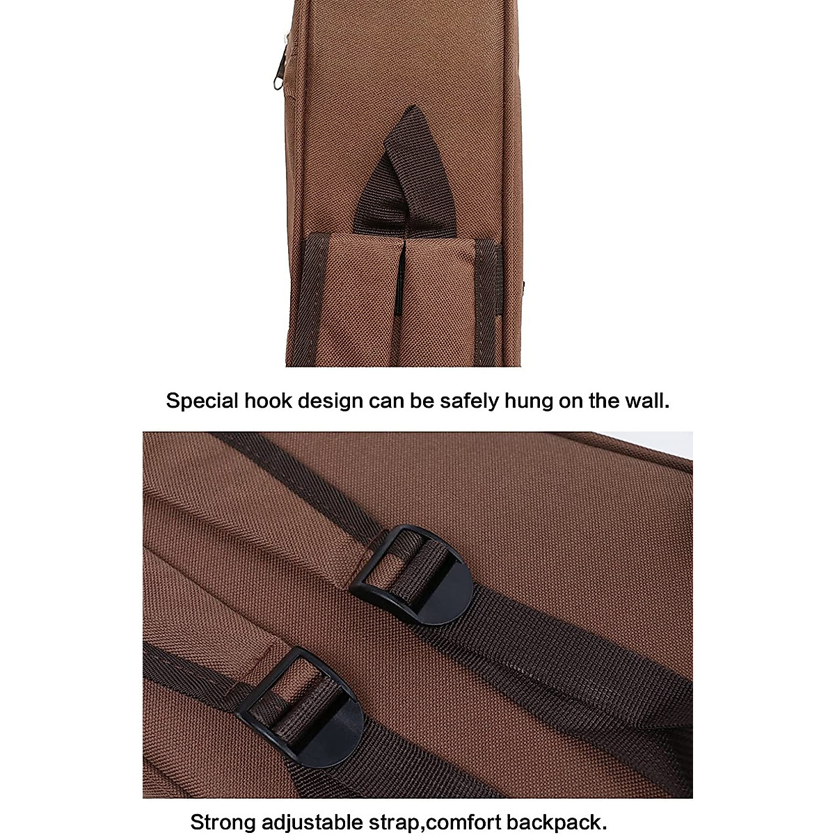 HOT SEAL 10MM Leather Handles Thick Durable Colorful Ukulele Case Bag with Storage (21in, Light Blue)