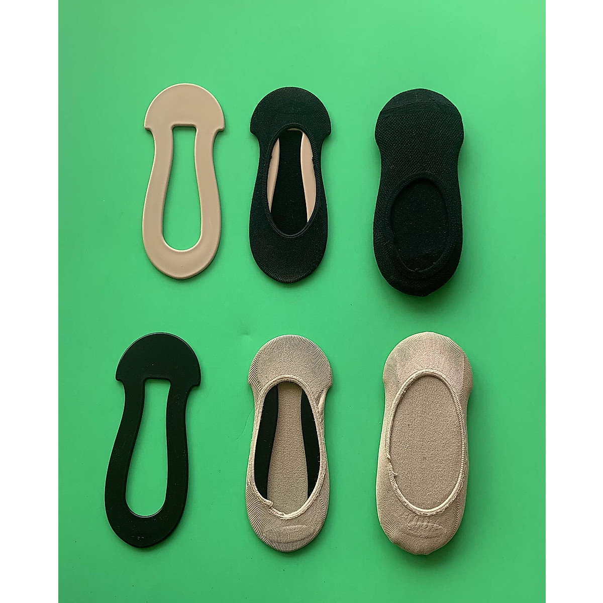 No Show Socks Underwear Drawer Organizer Divider. Holds up to 8 pairs of socks each. Laundry Helper, Color Coding Socks, Washing Air Drying Socks. For Travel, Storage,Black, Tan