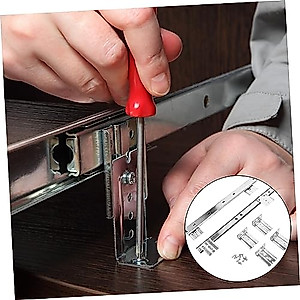 OSALADI 2 Pairs Guide Desk Drawer Desk Trays Ball Bearings Furniture Slides Drawer for Desk Computer Desk Rails Rack Bearing Slides Keyboard Tray Rails Dedicated Cold Rolled Steel Hardware