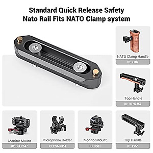 SmallRig NATO Rail, Quick Release Safety NATO Rail, 7cm Long with Spring Loaded Pins for RED/BMD - 1195