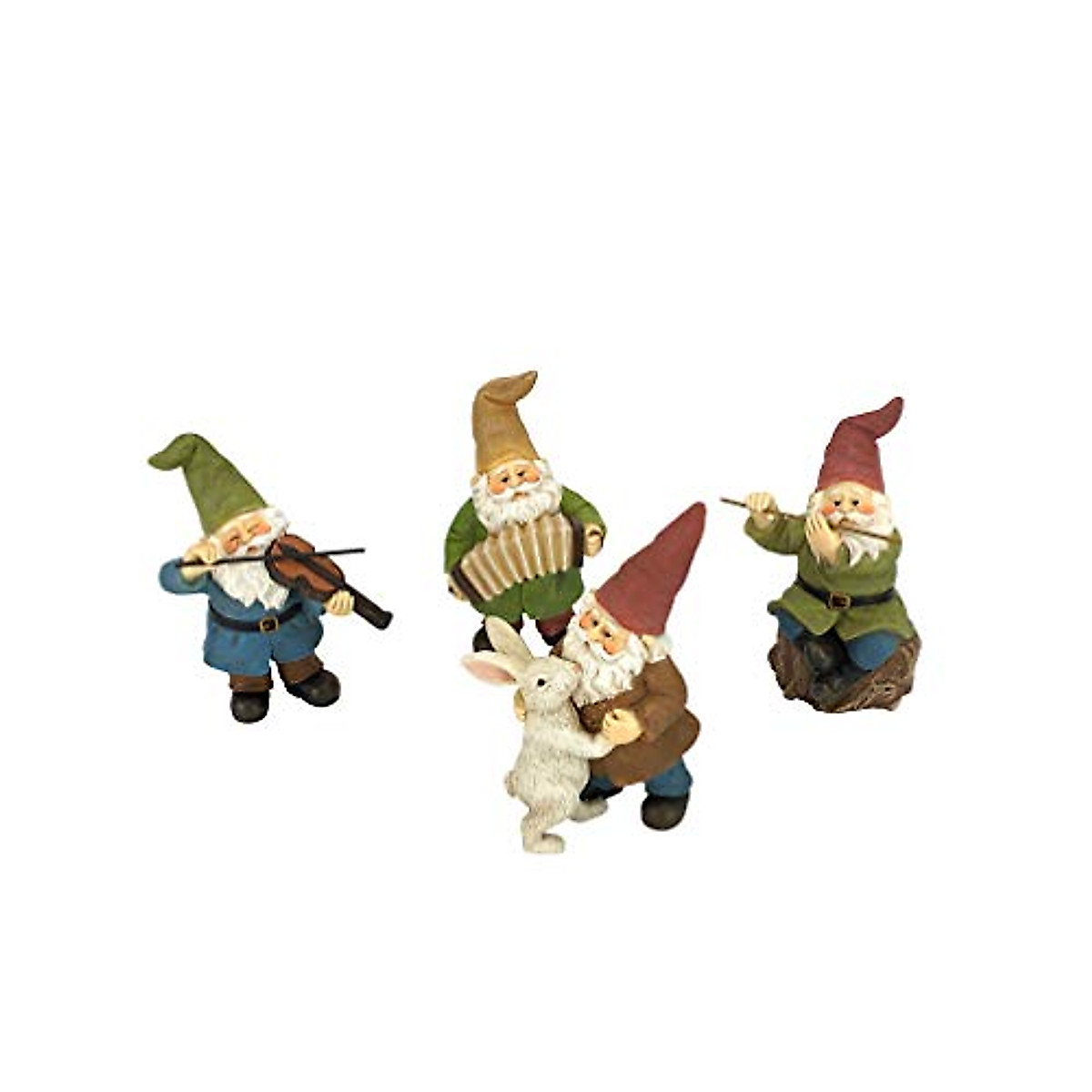GlitZGlam Happy Gnomes Dancing Celebration! - 4- Piece Musical Garden Gnome Set for The Miniature Fairy Garden