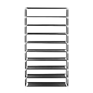 Maximize Closet Space with the 10-Tier Shoe Rack - Dustproof Cover Black - Fits up to 50 Pairs - Ideal Shoe Storage Solution for Organizing Your Closet and Wardrobe