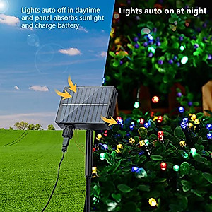 iBaycon 400 LED Solar Christmas Lights, 131ft Solar String Lights with 8 Modes & Timer for Garden, Patio, Fence, Balcony, Outdoors (Multicolor)