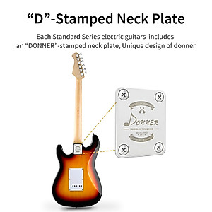 Donner DST-100S 39 Inch Full Size Electric Guitar Kit + Guitar Cable 10 ft