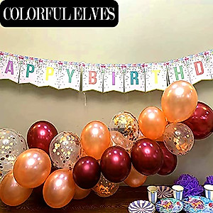 AULE Burgundy Chrome Metallic Latex Balloons 12 Inch 100 Pcs Maroon Balloon for Birthday Party Decorations