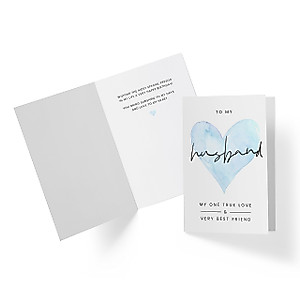 Karto Sweet Birthday Card for Husband, Happy Birthday Card for Him, Large 5.5 x 8.5 Greeting Card, Birthday Cards for Husband - Husband One True Love