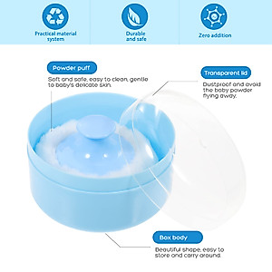 2pcs Fluffy Body Case Talcum Puff Container Kits with Puff for