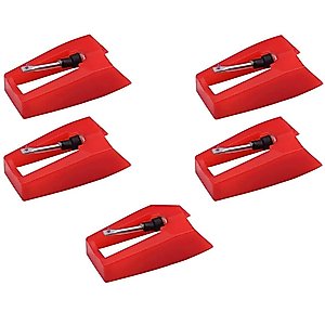 Boytone Pack of 5, Sapphire Tipped Ceramic Replacement Needle for Turntables