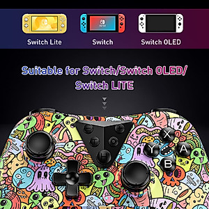 Wireless Pro Controller Compatible with Nintendo Switch Controller, Compatible with Nintendo Switch/Switch Lite/Switch/PC OLED Controller for Switch with Wake-up, Turbo Vibration and Programmable Function
