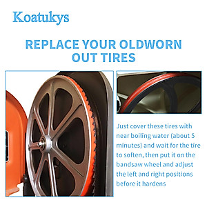 9 inch x 1/2 inch x .095 inch Band Saw Tires Replacement for Delta 28-150 BS100 SM400, Craftsman 137.214130 137.21409, Black & Decker BDBS100 BS700, Grizzly G1052, ProTech 3203, Ryobi BS901 (2/Pack)