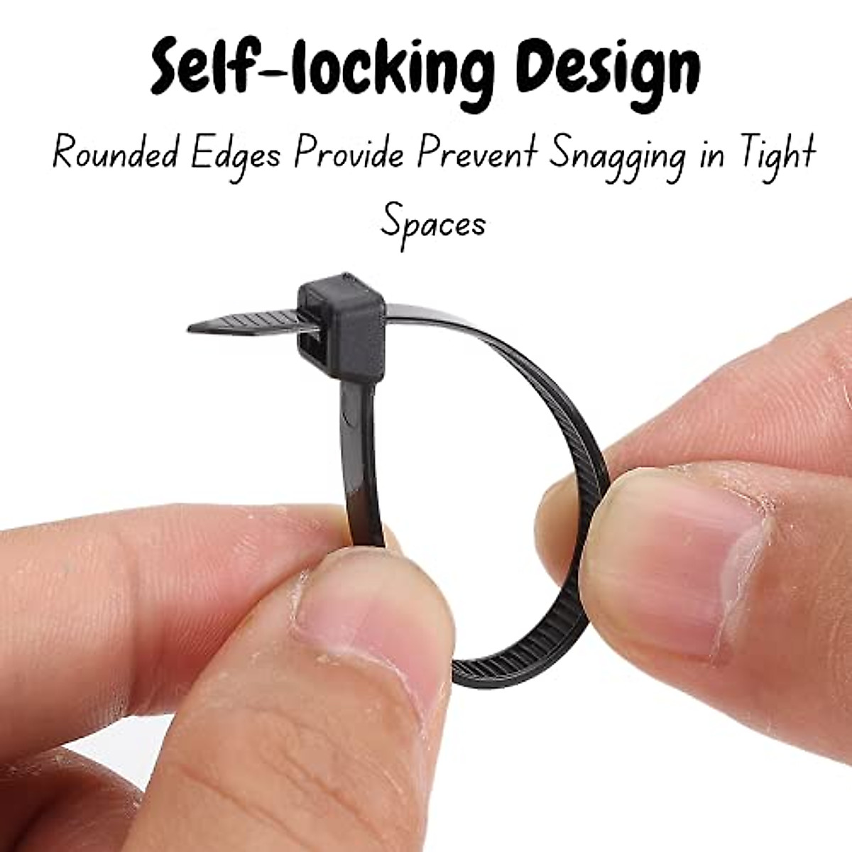 Bates- Cable Zip Ties, 200 Pack, 4 Inch, Zip Ties, Zipties, Cable Tie, Plastic Ties, Tie Wraps, Electrical Cable Ties, Plastic Zip Ties, Black Zip Tie, Plastic Straps, Wire Ties, Cord Ties