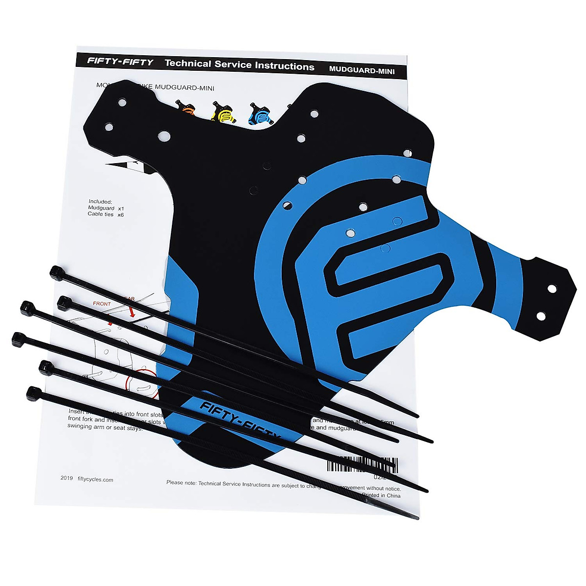 FIFTY-FIFTY Mountain Bike Fender, MTB Mudguard, Front and Rear Compatible, Fits 26", 27.5", 29", Plus Size and Fat Bike Wheel Sizes(Blue)