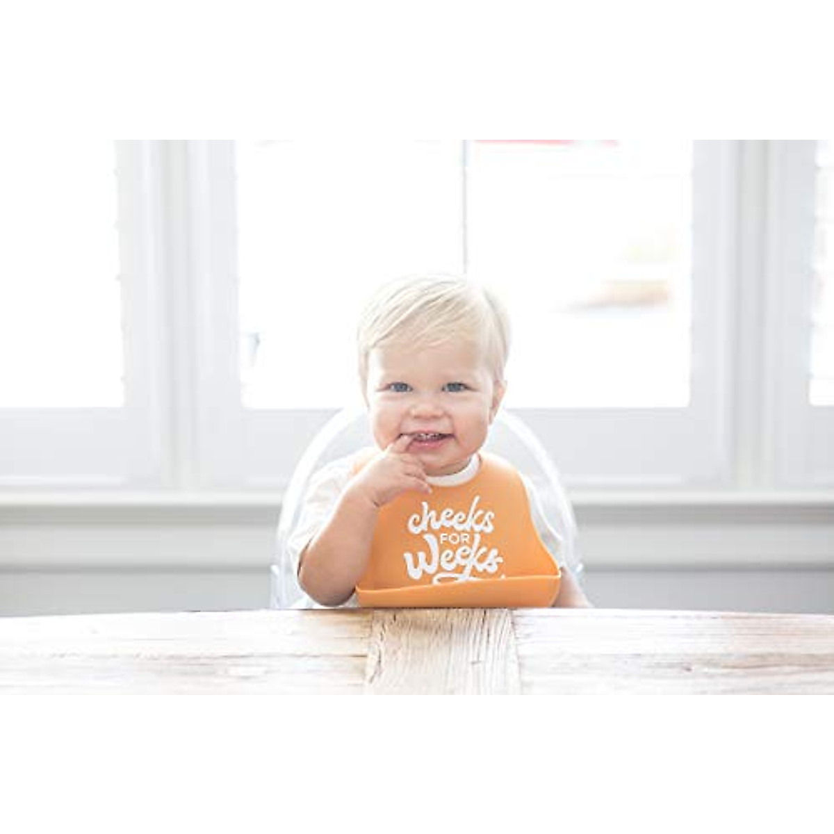 BELLA TUNNO Wonder Bib - Adjustable Silicone Baby Bibs for Girls & Boys, Durable and Waterproof BPA Free Silicone, Cheeks for Weeks