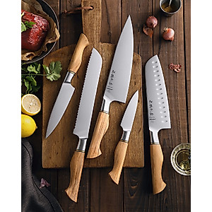 HEZHEN Sweden Sandvik stainless steel knife set Chef Santoku bread vacuum heat treatment 14C28N hand forged kitchen knives cooking tools