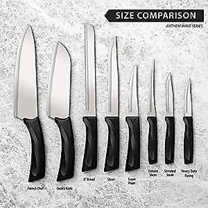 Rada Cutlery Anthem Series French Chef Knife Stainless Steel Blade with Ergonomic Black Resin Handle, 13-3/8 Inches