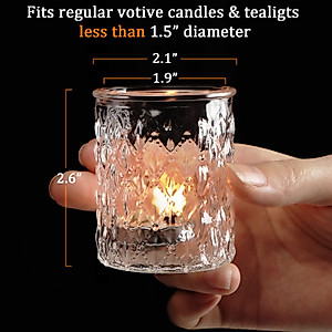 NITIME 12pcs Votive Candle Holders, Clear Glass Candle Holder in Bulk, Tealight Candle Holder for Wedding Decor, Table Centerpiece, Home Decor and Holiday Decor