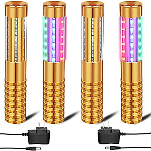 4 Pieces LED Strobe Baton Bottle Service Sparklers LED Metallic Bottle Service Lights Handheld Light for Nightclubs Weddings Parties Activities Supplies