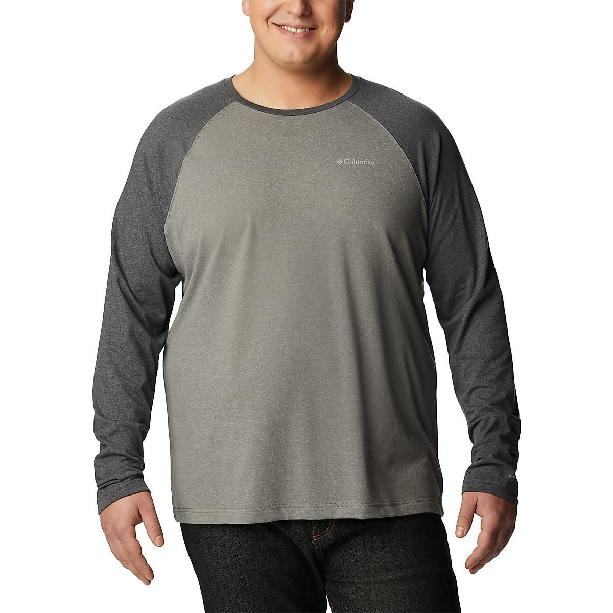 Columbia Men's Thistletown Hills Raglan Tee, City Grey Heather/Shark Heather, Medium