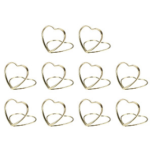 MECCANIXITY Table Number Holders 10pcs Gold Place Card Holder Name Stands Picture Holders for Tables Setting Wedding Display