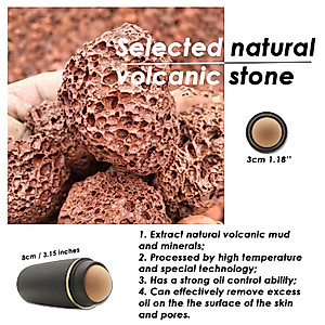 Lazzybeauty Oil Absorbing Volcanic Roller, 5PCS Volcanic Rolling Balls for Face, Volcanic Stone Face Roller, Portable Reusable Oil Control On the Go, Instant Results Remove Excess Shine for Oily Skin