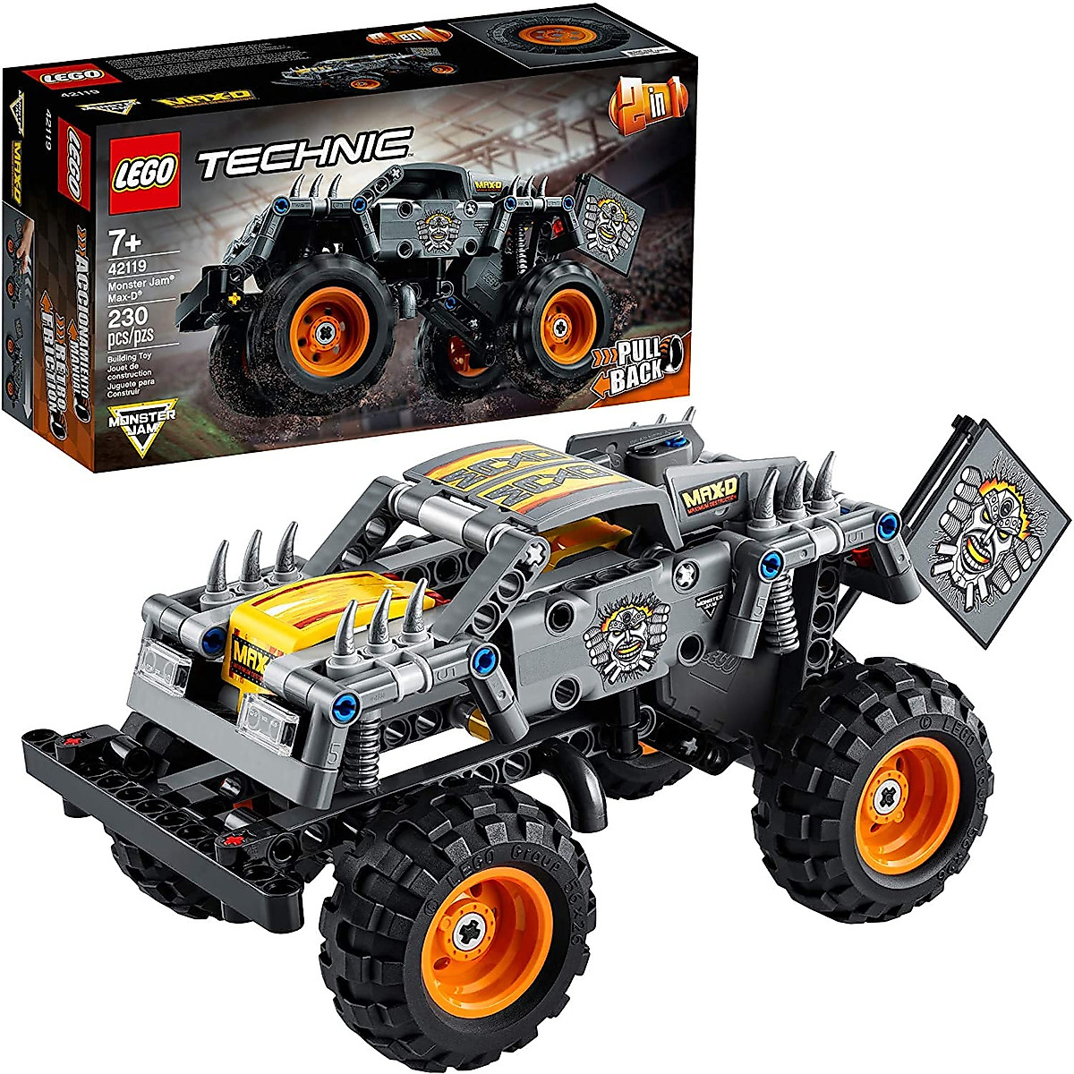 LEGO Technic Monster Jam Max-D 42119 Model Building Kit for Boys and Girls Who Love Monster Truck Toys, New 2021 (230 Pieces),Multicolor