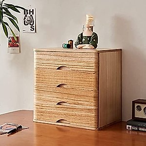 LEYT Wooden Desktop Storage Box with Lockable Drawers, Office Supplies A4/Receipt File Organizer, Flat File Cabinet (Color : A)