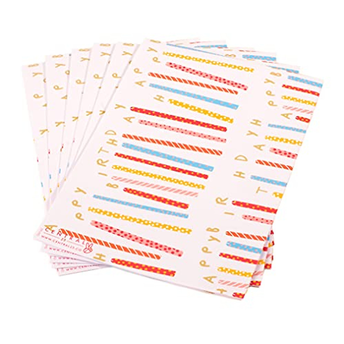 CENTRAL 23 - Happy Birthday Wrapping Paper - 6 Gift Wrap Sheets - Bday Candles - For Men Women Boys Girls - Made in the UK - Recyclable
