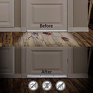 BAINING Metal Door Draft Stopper, 43.5 Inch Under Door Sweep Bottom Blocker Seal Strip, Aluminium Sweeps Anti Mouse Bite, Black