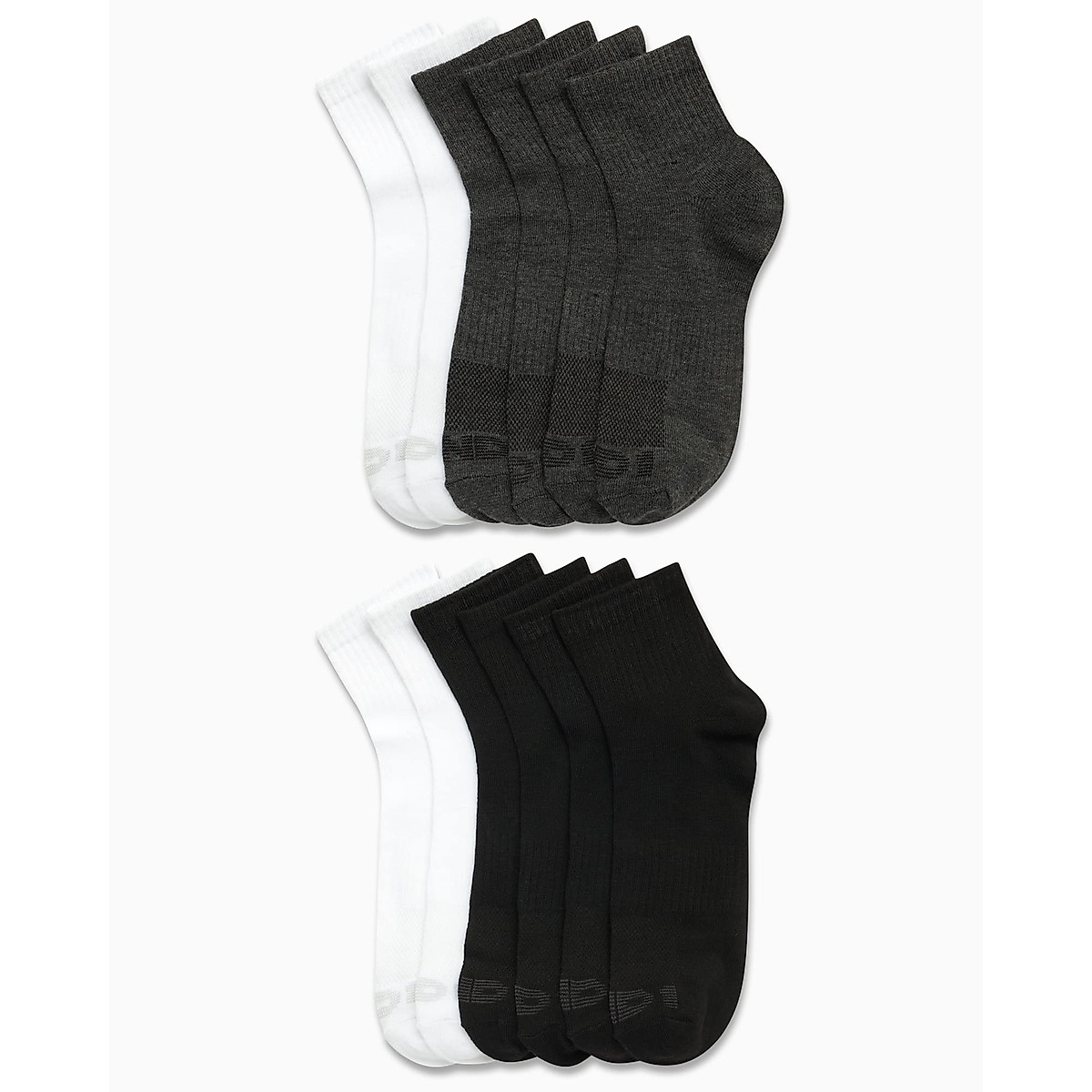 AND1 Men's Socks - PROPLATINUM Lightweight Quarter Cut Socks (12 Pack), Size Shoe size: 6-12.5, Assorted