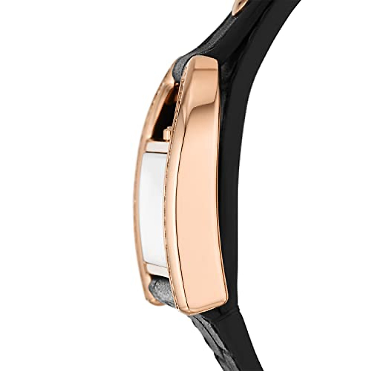 Fossil Women's Harwell Quartz Stainless Steel and Eco Leather Three-Hand Watch, Color: Rose Gold, Black (Model: ES5263)