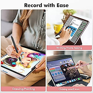 MEKO 3 in 1 Stylus Pens for Touch Screens, High Sensitivity & Precision Capacitive Stylus Pencil for Apple iPad iPhone Tablets Samsung Galaxy All Universal Touchscreen Devices (2 Pack-Black/Rose Gold)